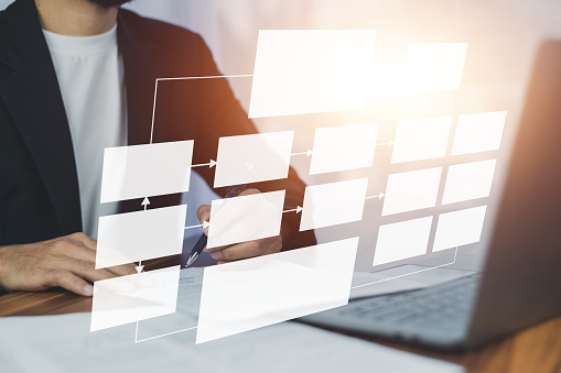 Businessman Working On Workflow Document Management Concept Workflow