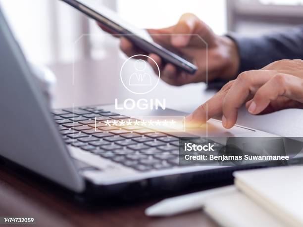 Konsep Mengakses Data Pribadi Dengan Verifikasi Kata Sandi Ikon Login ... Konsep Mengakses Data Pribadi Dengan Verifikasi Kata Sandi Ikon Login ...