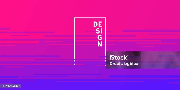 Desain Abstrak Dengan Garis Horizontal Dan Gradien Ungu Latar Belakang