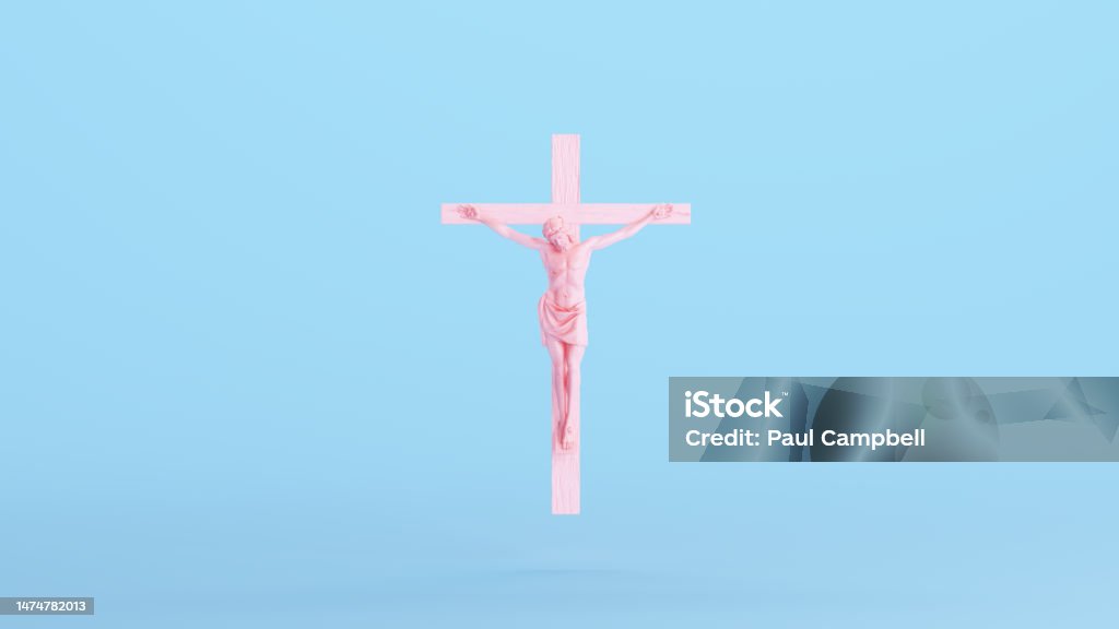Pink Jesus Christ Crucifixion Cross Holy Faith Easter Icon King Of The