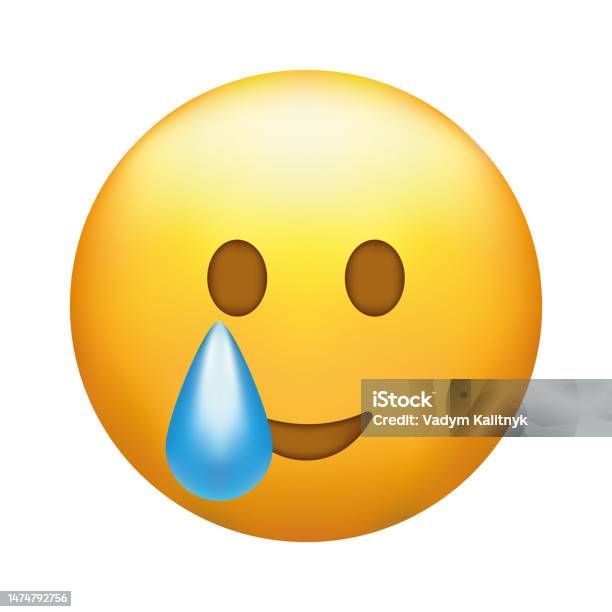 Cute Emotional Emoji Emoticon With Tears Of Joy Stock Illustration