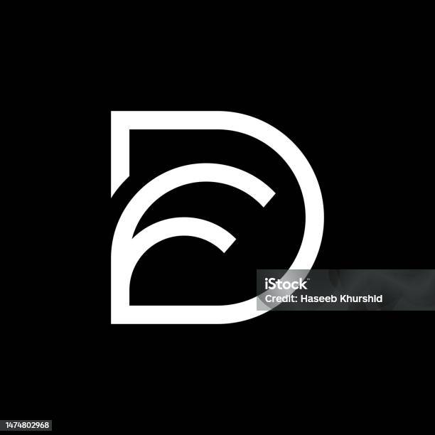 Logo Df Minimal Icône Dune Lettre Fd Sur Fond De Luxe Idée De Logo