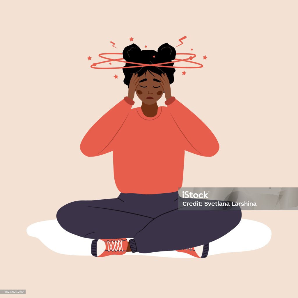 Vetores de Anemia Ferropriva Mulher Africana Triste Com Tontura Sentada ... Vetores de Anemia Ferropriva Mulher Africana Triste Com Tontura Sentada ...