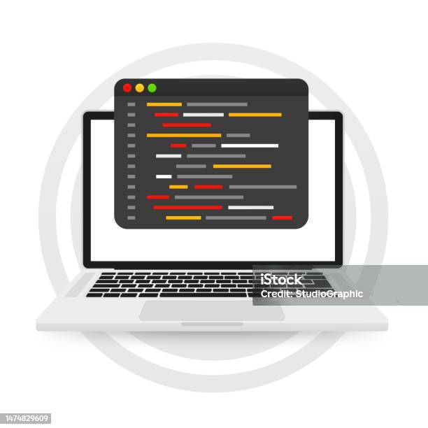 Bahasa Pemrograman Dan Kode Program Di Layar Laptop Pengkodean