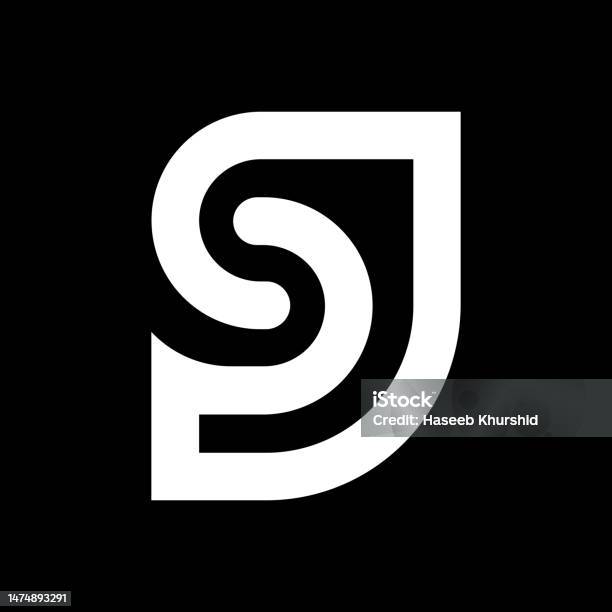 Logo Sj Minimal Icône Dune Lettre Js Sur Fond De Luxe Idée De Logo
