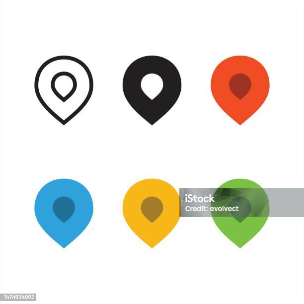 Map Pinpoint Icons Map Pin Direction Famous Place Map Symbol Signs