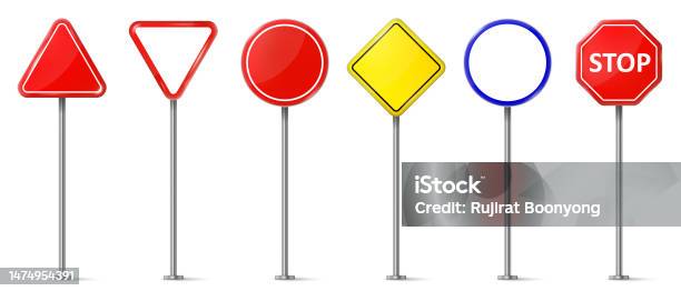 Ensemble De Panneaux De Signalisation Panneaux De Signalisation Sur