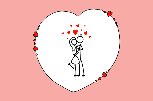 Vetores De Casal Doodle Se Beijando Garoto Beijando Namorada Desenho