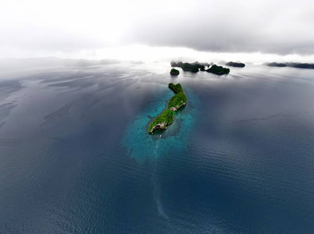 Free picture: A floating rock islands above and below the water