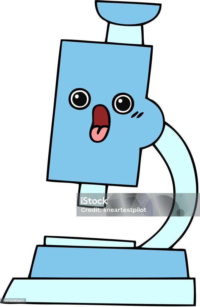 Dessin Animé Mignon Dun Microscope Vecteurs Libres De Droits Et Plus D