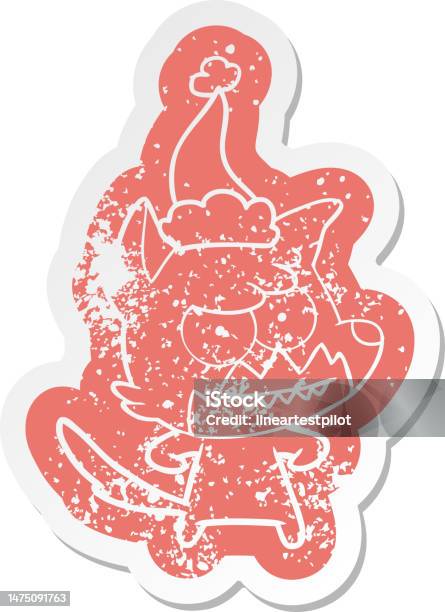 Kartun Unik Stiker Tertekan Dari Rubah Yang Menyeringai Mengenakan Topi ... Kartun Unik Stiker Tertekan Dari Rubah Yang Menyeringai Mengenakan Topi ...