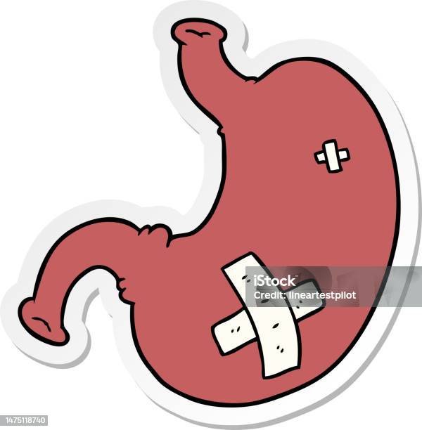 Stiker Perut Kartun Ilustrasi Stok Unduh Gambar Sekarang Decal Doodle Humor Istock