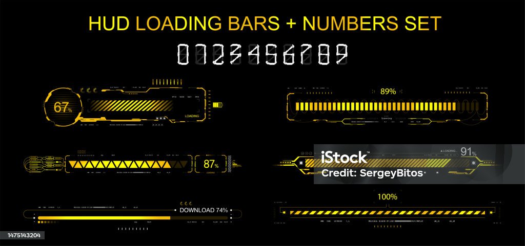 Hud Progress Loading Bars Collection Futuristic Progress Lines Stock ... Hud Progress Loading Bars Collection Futuristic Progress Lines Stock ...