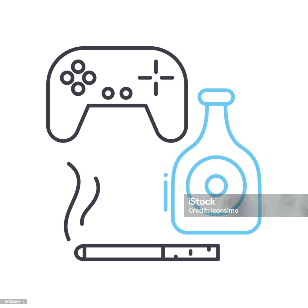 Bad Habits Line Icon Outline Symbol Vector Illustration Concept Sign ... Bad Habits Line Icon Outline Symbol Vector Illustration Concept Sign ...