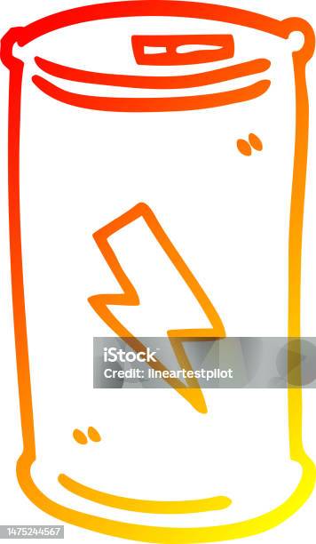 Dessin Au Trait Dégradé Chaud Dune Batterie Électrique De Dessin Animé