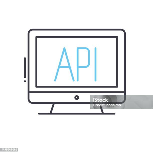 Icône De Ligne Dinterface Api Symbole De Contour Illustration