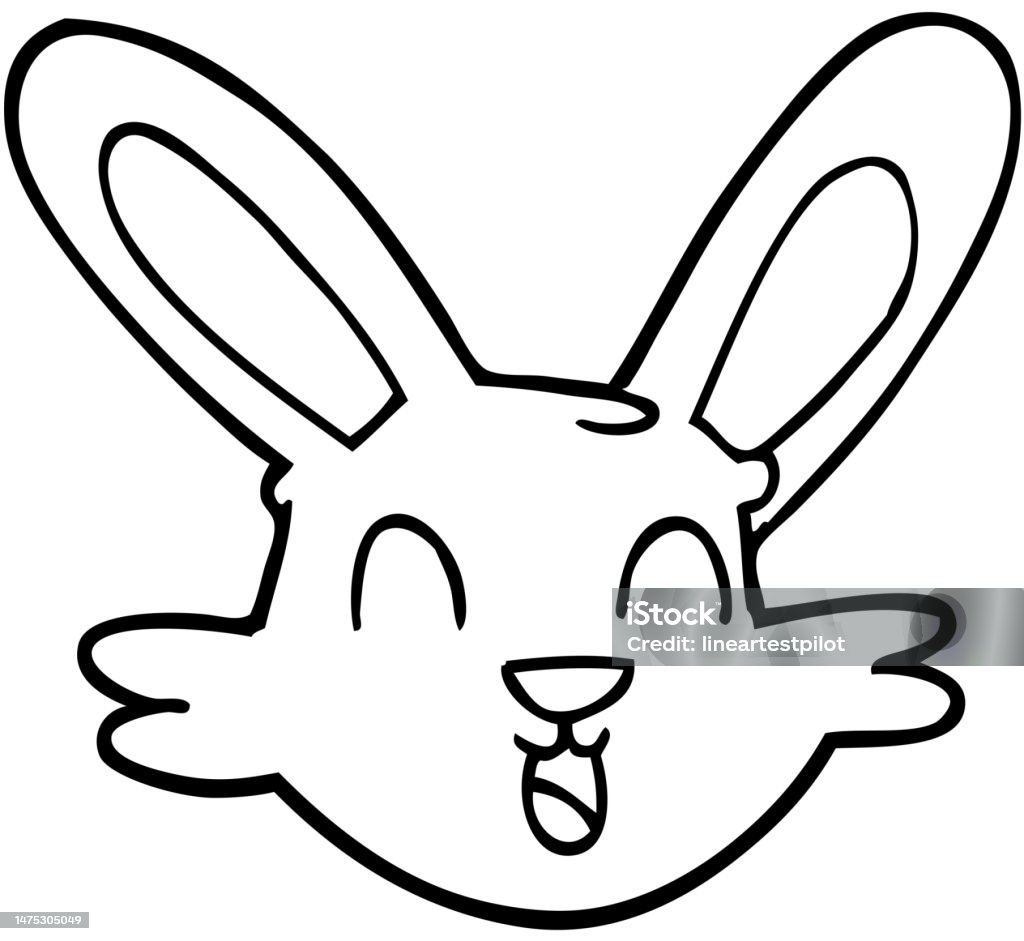 Line Drawing Cartoon Cute Bunny Stock Illustration Download Image Now