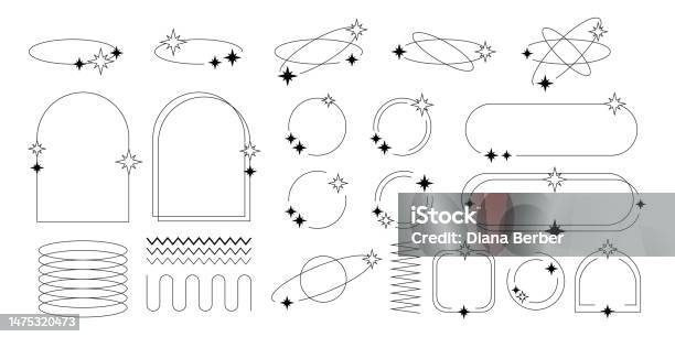 Set Of Y2k Border Line Frames With Stars Labels Stickers Abstract Wavy ... Set Of Y2k Border Line Frames With Stars Labels Stickers Abstract Wavy ...