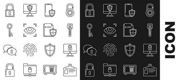 Atur Lencana Identifikasi Garis Kunci Layar Monitor Komputer Kunci ... Atur Lencana Identifikasi Garis Kunci Layar Monitor Komputer Kunci ...
