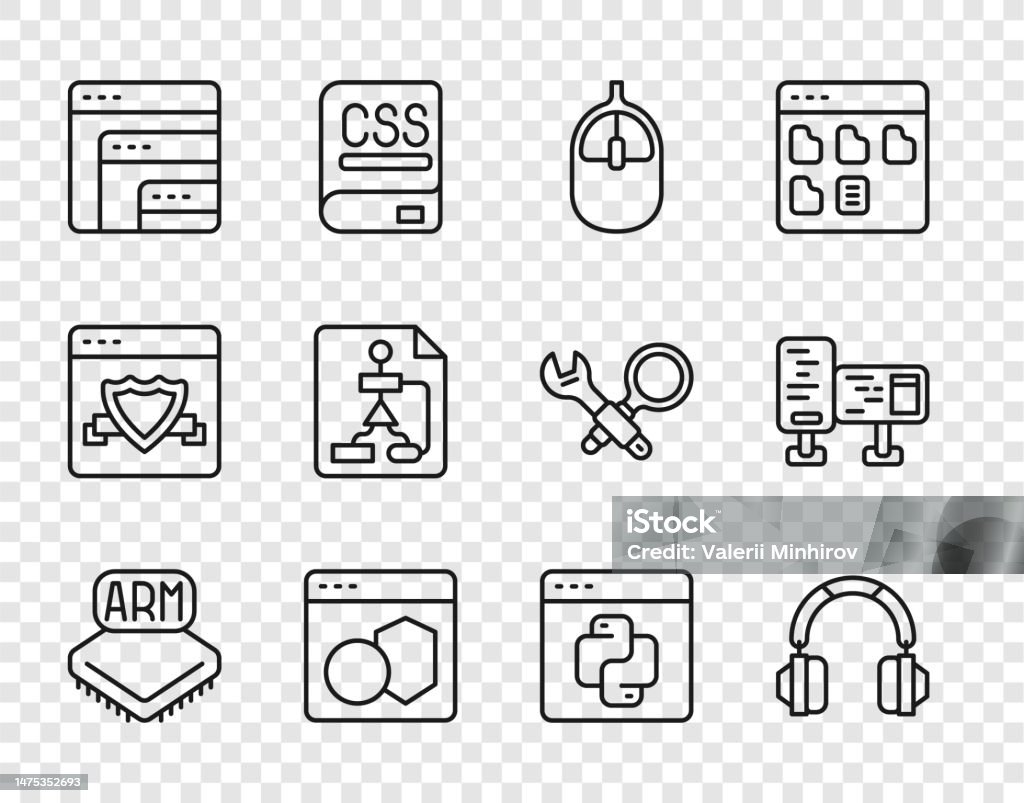 Set Line Processor Headphones Computer Mouse Software Flowchart Python ... Set Line Processor Headphones Computer Mouse Software Flowchart Python ...