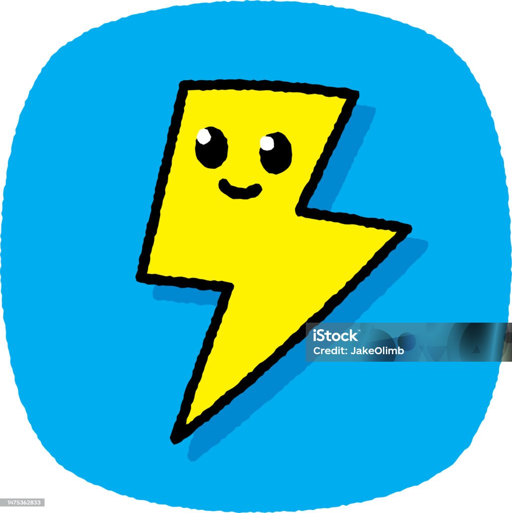 Lightning Emoji Doodle 7 Stock Illustration Download Image Now