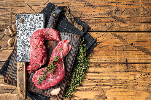 Tutup Sirloin Mentah Atau Steak Daging Sapi Mentah Bavette Di Atas