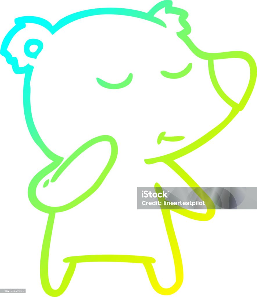 Dessin Au Trait Dégradé Froid Dun Ours Polaire De Dessin Animé