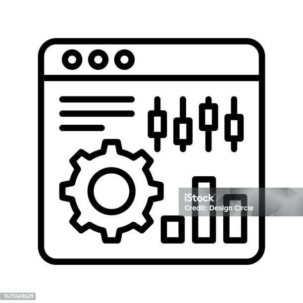 Vektor Pengoptimalan Browser Diisi Kerangka Ilustrasi Desain Ikon