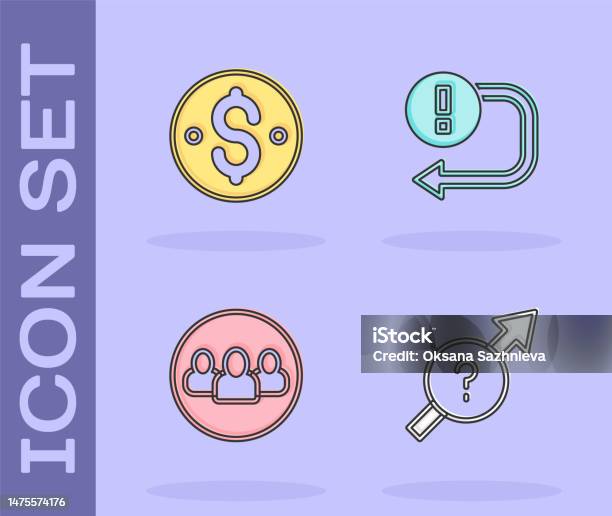 Définissez La Flèche Le Symbole Du Dollar La Base De Léquipe De Projet