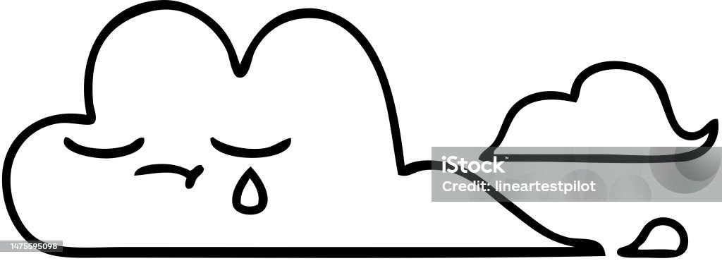Dessin Au Trait Dun Nuage Dorage Vecteurs Libres De Droits Et Plus D