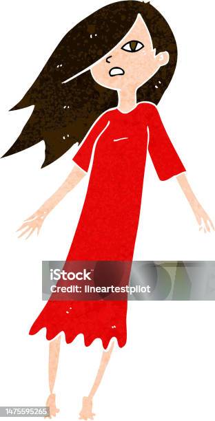 Hantu Kartun Seperti Gadis Ilustrasi Stok Unduh Gambar Sekarang
