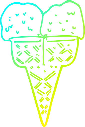Dessin Au Trait Dégradé Froid Dune Glace De Dessin Animé Vecteurs