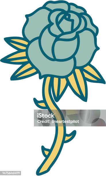 Image De Style Tatouage Emblématique Dune Rose Vecteurs Libres De