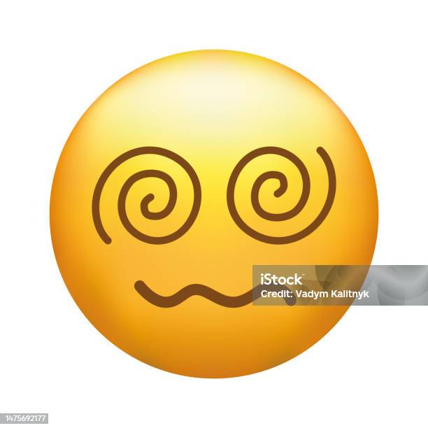 Dizzy Spiral Emoji Icon Illustration Sign Hypnotized Vector Symbol