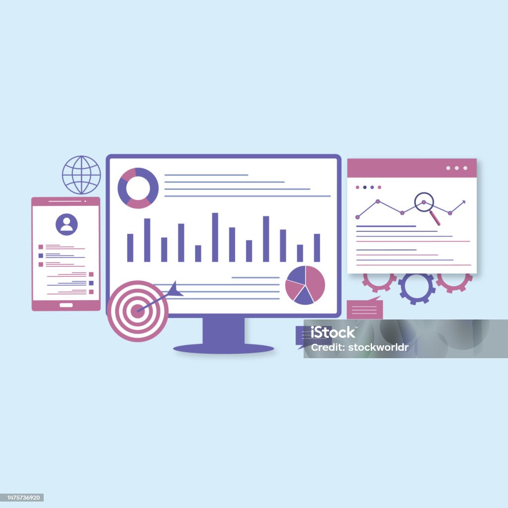 Seo Reporting Data Monitoring Web Traffic Analytics Big Data Flat Stock ... Seo Reporting Data Monitoring Web Traffic Analytics Big Data Flat Stock ...