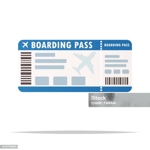 Illustration Isolée Du Vecteur De Carte Dembarquement Du Billet Davion