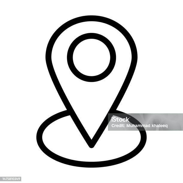 Icône De Ligne Épaisse Du Vecteur Demplacement Pour Un Usage Personnel