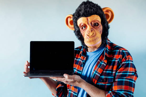 Free picture: Man worker in a mask and gloves with a monkey, the ...
