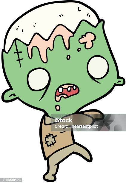Mignon Zombie De Dessin Animé Vecteurs Libres De Droits Et Plus D