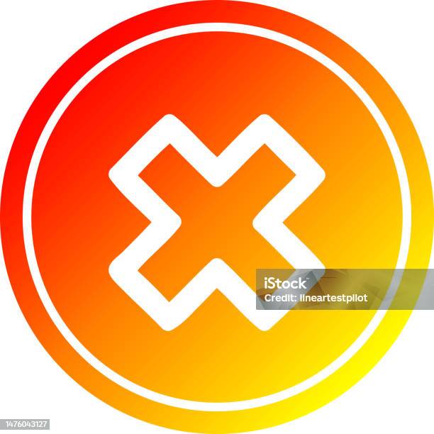 Ilustración De Icono Circular De Signo De Multiplicación Con Acabado