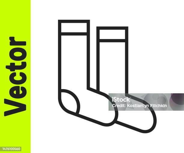 Ligne Noire Icône Chaussettes Isolées Sur Fond Blanc Vecteur Vecteurs