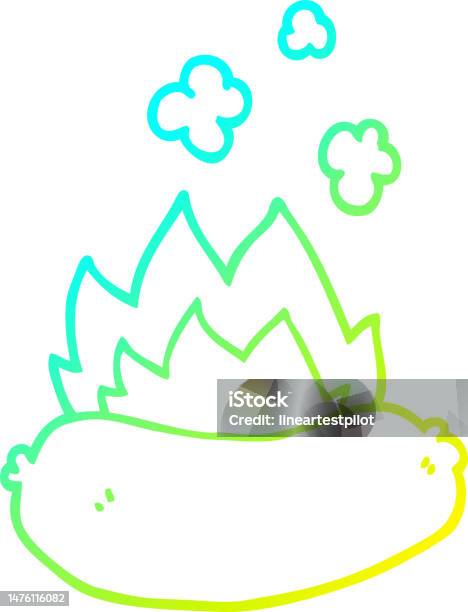 Dessin Au Trait Dégradé Froid Dune Saucisse De Dessin Animé Vecteurs