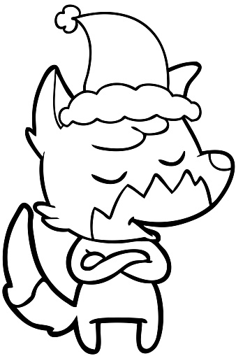 Dessin Au Trait Amical Dessiné À La Main Dun Renard Portant Un Chapeau