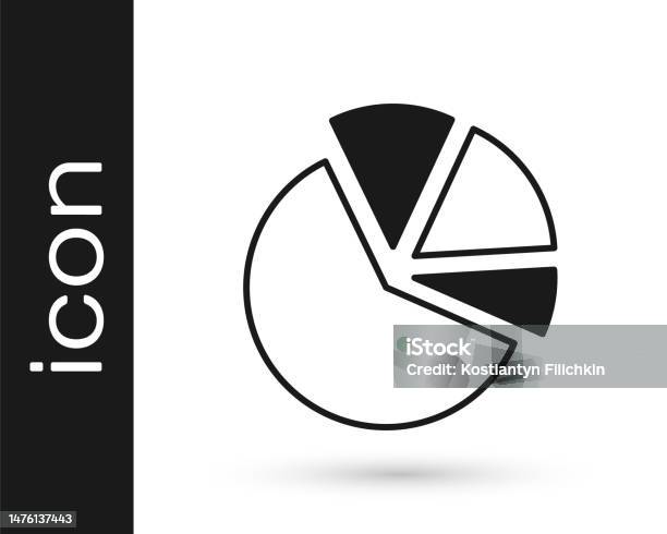 Icône Infographie Noire De Diagramme De Secteur Disolement Sur Le Fond