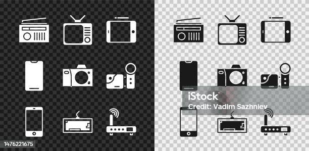 Set Radio With Antenna Retro Tv Graphic Tablet Smartphone Mobile Phone ... Set Radio With Antenna Retro Tv Graphic Tablet Smartphone Mobile Phone ...