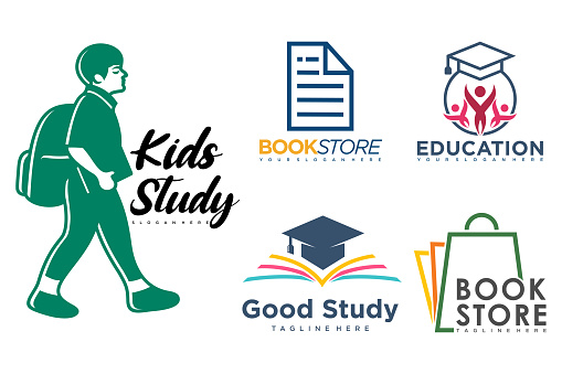 Éducation Et Apprentissage Ensemble De Symboleslivre Scolaire Chapeau