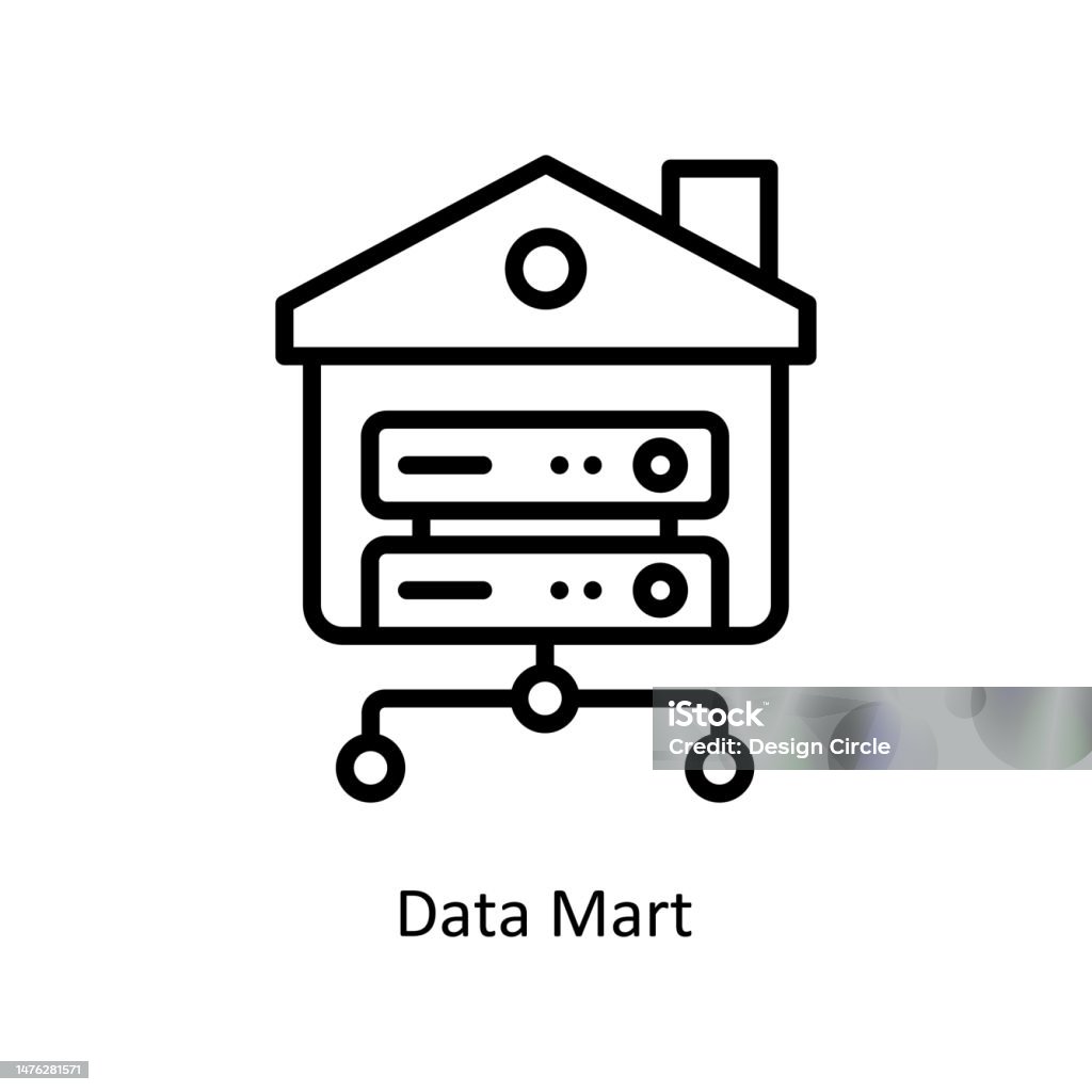 Data Mart Vector Outline Icon Design Illustration Data Symbol On White Background Eps 10 File