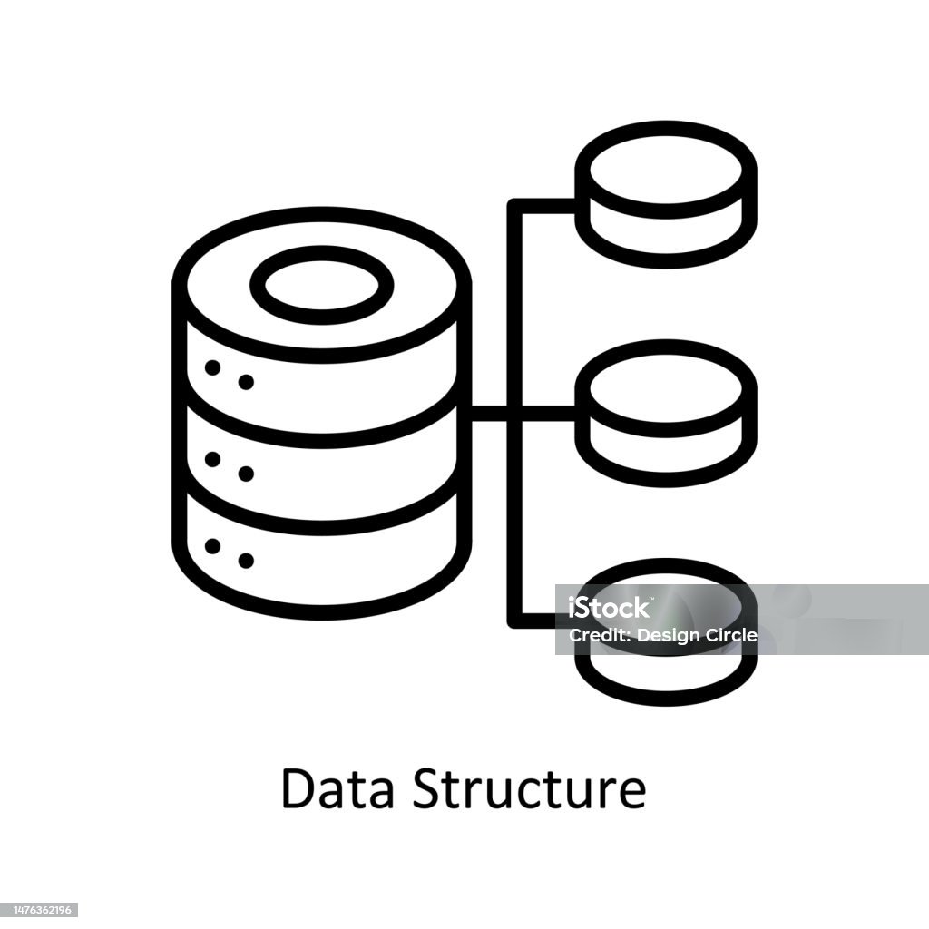Data Structure Vector Outline Icon Design Illustration Data Symbol On