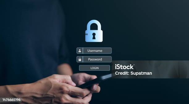 Man Using A Smartphone To Log In With Username And Password