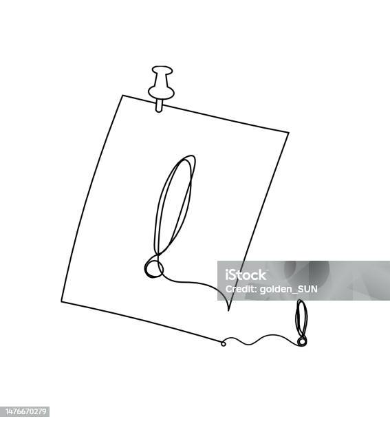 Kertas Abstrak Dengan Klip Kertas Dan Tanda Seru Sebagai Gambar Garis